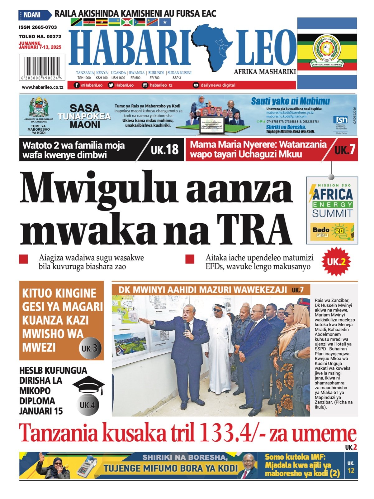 Habari kubwa za Magazeti ya Tanzania leo Januari 7, 2025 – Global Publishers