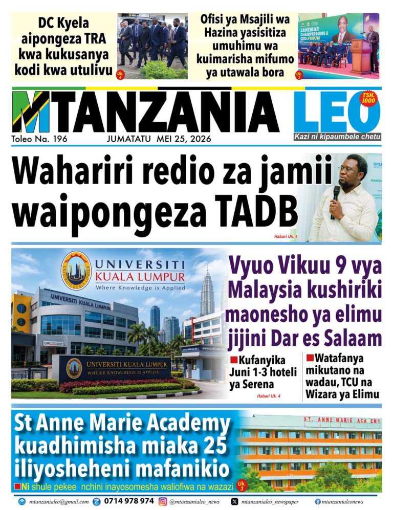 Habari kubwa za Magazeti ya Tanzania leo Mei 25, 2026 - Global Publishers